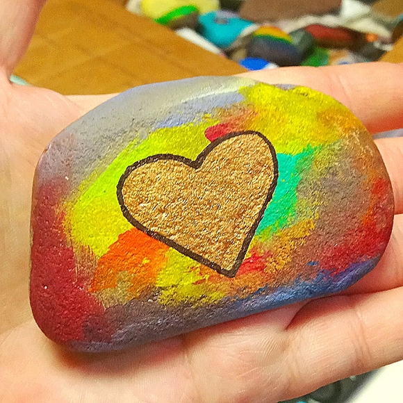 Handmade | Other | Handmade River Rock Stone Art Rock Art Colorful ...